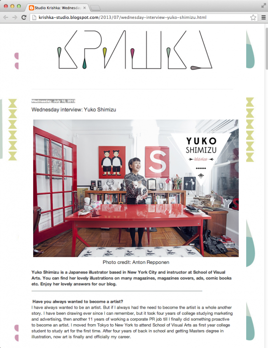 Studio Krishka (Serbia) 2013 - Yuko Shimizu